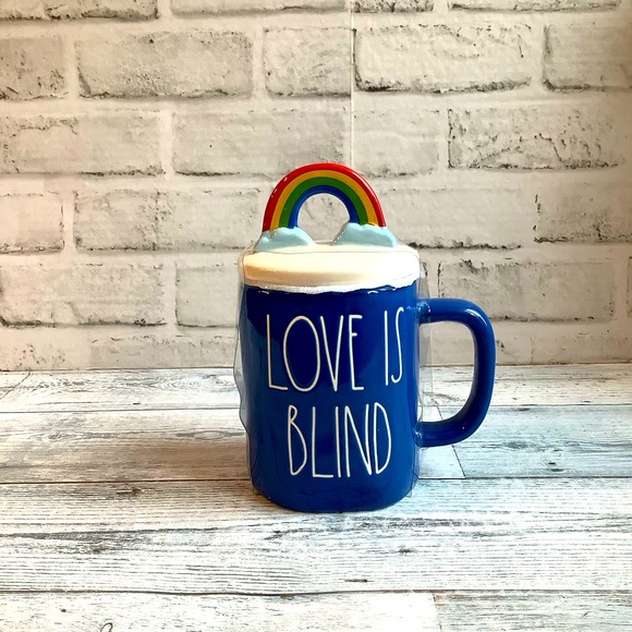 Rae Dunn | Accents | Rae Dunn Love Is Blind Mug With Rainbow Topper ...